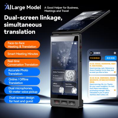 China Double Screens Smart Voice Language Translator Device 159 Languages WiFi Offline for sale