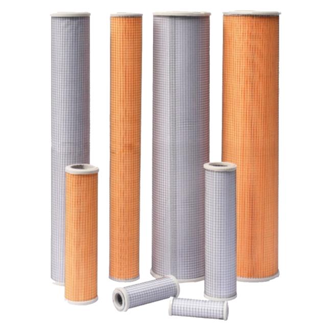 Close-up view of filter element and sealing components