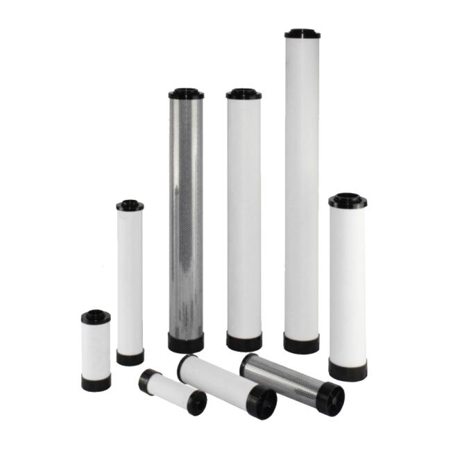 Close-up view of Hiross filter element construction