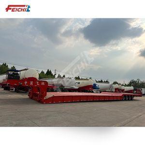 Quality Factory Price 4 Line 8 Axles 40-80 Ton Lowboy Trailer Heavy Duty Equipment Transport Extendable Lowbed Semi Trailer for Sale for sale