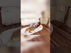 Voice Prompt Heated Smart Cat Sleep Bed TPU Liner Hypoallergenic Fabric Cat Bed