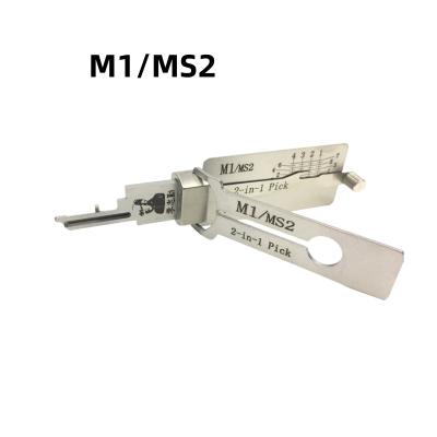China Genuine Lishi 2-in-1 Tool M1 MS2 Model Stainless Steel Lock Pick Set and Decoder for Non-Destructive Entry for sale