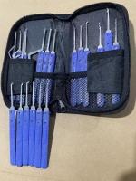 China 17Pcs Professional Locksmith Tools Transparent Lock Kit with Broken Key Extractor and Removing Hooks for sale