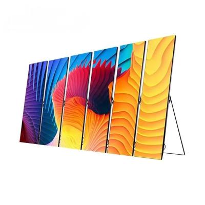 China P2 P2.5 P3 P4 Indoor Advertising LED Poster Floor Standing Display Screen For Meeting for sale