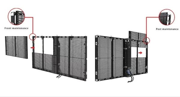 Quality Flexible Soft Curved Curtain Transparent LED Screen 4500cd/M2 Brightness For for sale