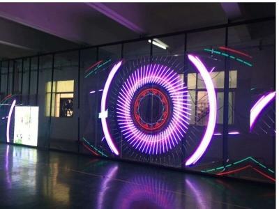 Cina Alta risoluzione P3.91mm LED trasparente Video Wall Indoor LED Curtain 500mm*125mm in vendita