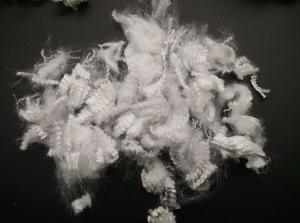 China 1.2DX32MM white siliconized hollow staple fiber feather fiber for sale
