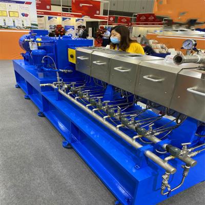 China Anti-Abrasion Twin Screw Extruder for 50% Carbon Fiber Filled PA PP Composite Material Granulation for sale