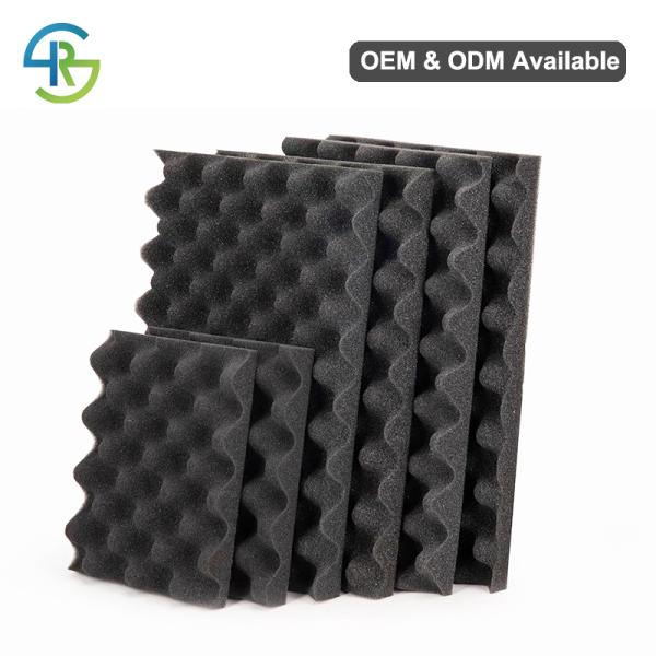 Quality Wave Shaped Black Sound Panels Noise Cancelling Foam For Studios & Offices for sale