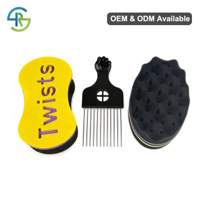 China 3-in-1 Hair Twist Sponge Kit for Curls & Dreadlocks | OEM Supplier with Afro Hair Pick for sale