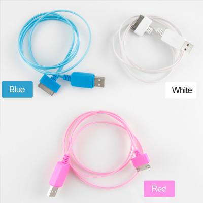 中国 USB ケーブル、目に見える LED ライト iPhone USB ケーブルへの多彩な LED の標準 100cm Apple 30 ピン 販売のため