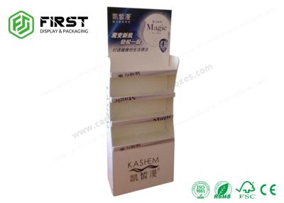 China Retail Store Promotion Paper Display Rack POP Cardboard Floor Shelf Display For Shampoo for sale