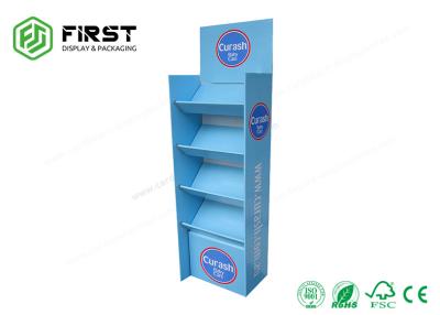 China Retail Folding Corrugated Cardboard Floor Displays Shelf Matte Lamination Customized Logo for sale