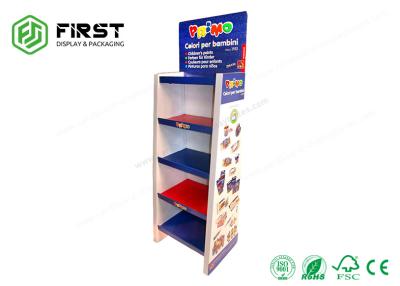 China O OEM personalizou imprimir o suporte de exposição de papel de reciclagem relativo à promoção do cartão do assoalho à venda