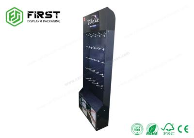 China 350g CCNB Corrugated Carton Stand 4C Printing Cardboard Display Stand With Plastic Hooks for sale
