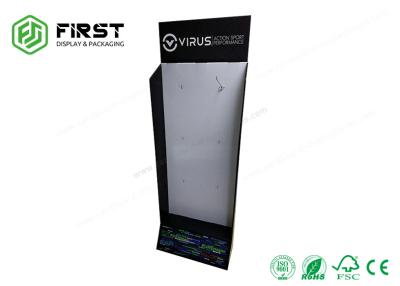 Chine Affichage de plancher adapté aux besoins du client matériel qui respecte l'environnement de POP de carton de tirage en couleurs avec Peg Hooks à vendre
