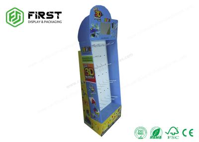 China Customized Logo Printing Portable Corrugated Cardboard Pegboard Hook Display Stand for sale