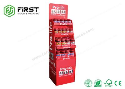 China Retail Store Foldable Paper Display Racks POP Free Standing Floor Display Stand for sale