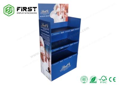 Cina Espositore pieghevole su misura del pavimento del cioccolato del cartone del supporto ondulato del cartone in vendita