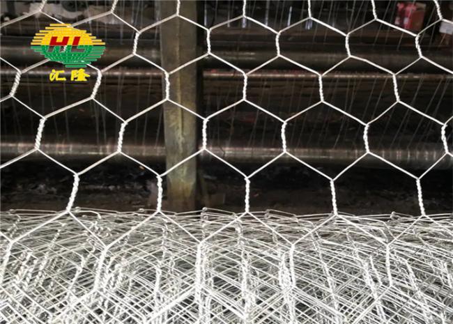 Hexagonal wire netting roll showing galvanized steel construction