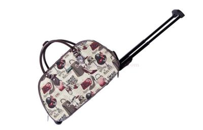 China Jute fabric 18 inch trolley travel bag for ladies , Large internal capacity factory