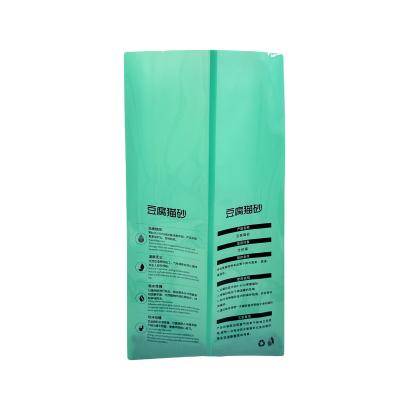 China Custom 6L Green Back Sealing Side Gusset Reciclável plástico vácuo Sealing Cat Litter sacos de embalagem com janela clara à venda