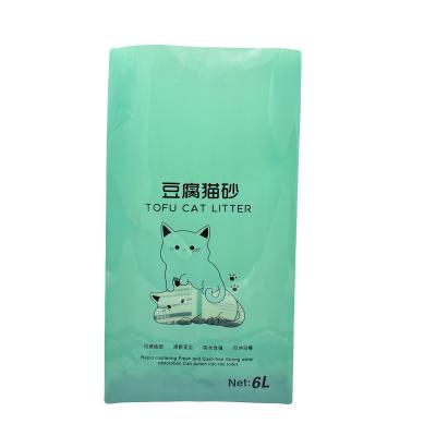 China Custom 6L Green Back Sealing Side Gusset Reciclável plástico vácuo Sealing Cat Litter sacos de embalagem com janela clara à venda