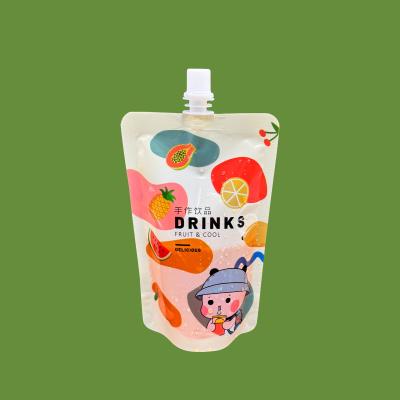 China 8 Ounce One Side Clear Stand Up Custom Printed Spout Pouches Bag for Kids Drinks, Milk, Fruit Juice, Coffee, Beverages for sale