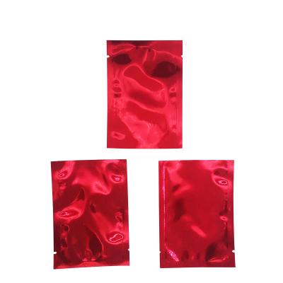 China 7x10 cm Glanzend rood metalen Mylar aluminiumfolie Open top verzegelbare zakken voor voedsel, theebladeren, accessoires Verpakking Te koop