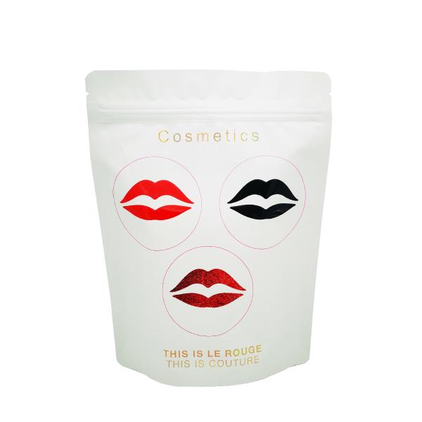Luxury Design Glossy Spout UV Printed Custom Resealable Pouches With Zipper For Cosmetics Packaging