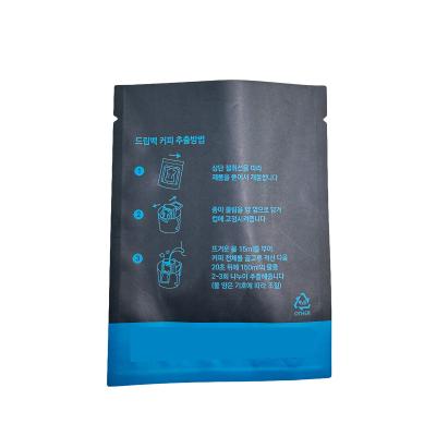 China Op maat gedrukte matte zwarte kleine flexibele plastic driezijdige tas voor thee met aluminiumfolie voering Te koop