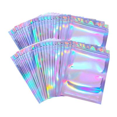 Cina Sacchetti di Mylar olografici sigillabili a calore e sigillabili nuovamente con ziplock ricaricabile per imballaggio di alimenti in vendita