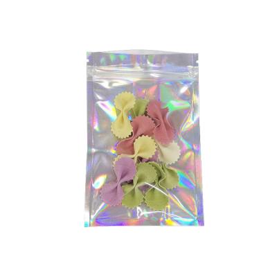 Cina Sacchetti di Mylar olografici sigillabili a calore e sigillabili nuovamente con ziplock ricaricabile per imballaggio di alimenti in vendita