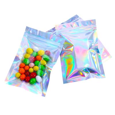 Cina 4 * 6 pollici di tenuta termico taglio top di laminazione di alluminio foglio olografico sacchetti di cerniera Mylar per alimenti gioielli Make-up di conservazione in vendita