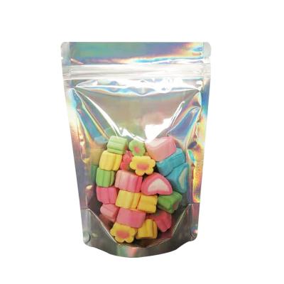 China Resealable Aluminum Foil Clear Front 4x6 Holographic Stand Up Mylar Bags for Jewelry Makeups Lip Gloss Packaging Storage for sale