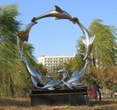 China OEM Animal 316 Stainless Steel Metal Art Sculptures For Square Decoration for sale