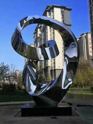 China ODM Stainless Steel Abstract Sculpture City Logo Garden Decoration for sale