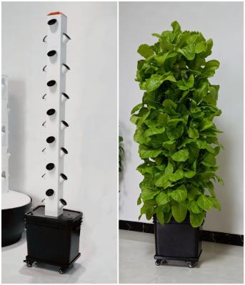 China Home Garden Indoor Stackable 7 Layers 28 Plant Sites Hydroponics Growing Systems Kit Aeroponic Tower for sale