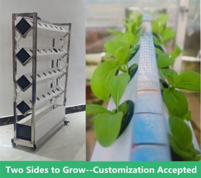 China 4 Layer 48 Holes NFT Garden Hydroponics Square Channel Kit Two Sides to Grow System Home Vertical Planter for Lettuce for sale