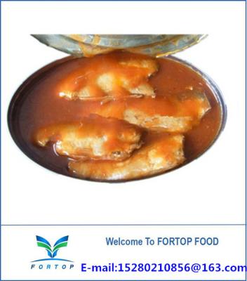 China Factory Price Premium China Oval Canned Sardines Fish in Tomato Sauce for sale