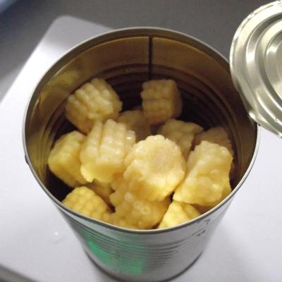 China Factory Price Premiun Healthy Fresh Crop China Canned Baby Corn Cut in Brine N.W.425G for sale