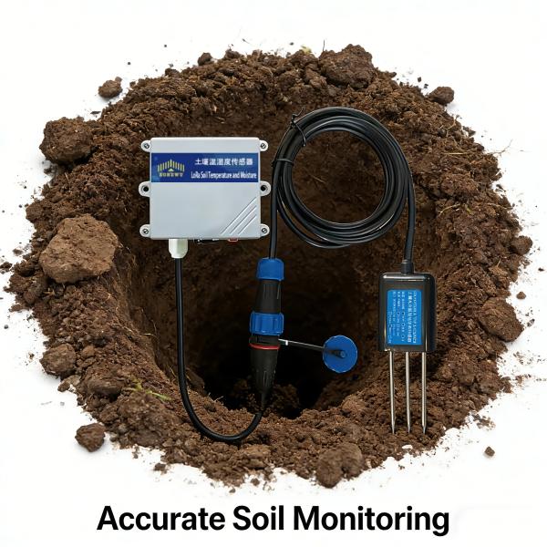 Quality High Precision LoRaWAN Soil Temperature and Humidity Sensor for Wireless Remote Monitoring and Data Transmission in Farming for sale