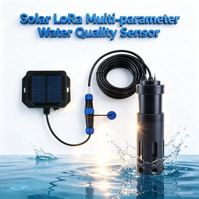 China 8-in-1 solar LoRaWAN water quality sensor (pH/COD/dissolved oxygen/ammonia nitrogen/conductivity/turbidity/ORP/temperature) for sale