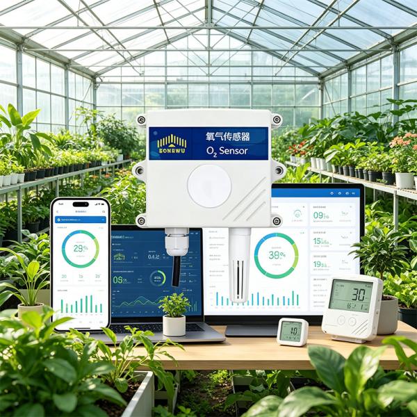 Quality RS485 Oxygen Temperature and Humidity Multi Parameter Sensor 0-30% VOL O2 Gas Analyzer  Suitable for Warehouses/greenhouses for sale