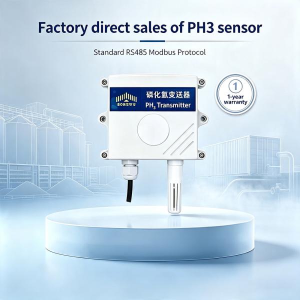 Quality RS485 PH3 Temperature and Humidity Gas Sensor 3-in-1 0-1000ppm ModBus RTU Industrial Gas Detector for sale