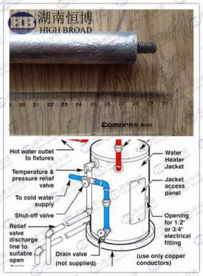China De gegoten staven van de de verwarmeranode van het magnesiumwater/offeranodebescherming AZ63C for sale
