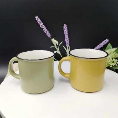 中国 Handmade Ceramic Cup, 10 oz Coffee Mugs, Tea Cup with handles 販売のため