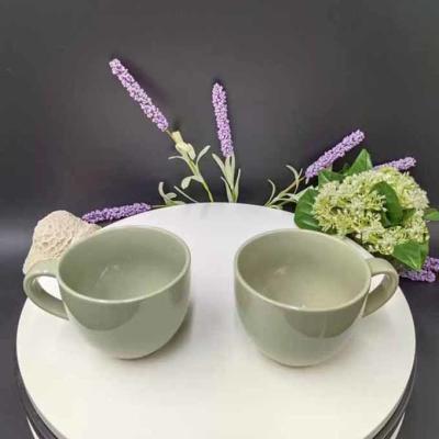 中国 10oz Ceramic Cup, Coffee Mugs,  Ceramic Mug With Coating Sublimation,Tea Cup with handles 販売のため