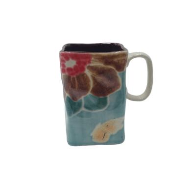 China 250ml Retro Lichte Luxe maakte Ceramische het Drinken Mokken in reliëf Te koop