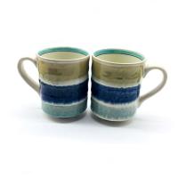 China 21oz Handmade Stoneware Ceramic Drinking Mugs 600ml Capacity with Textured Inside for sale